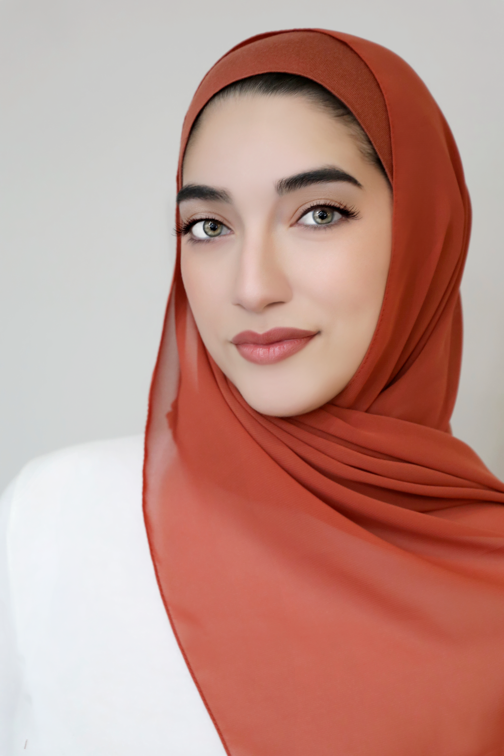 Chiffon Hijab Set-Rust