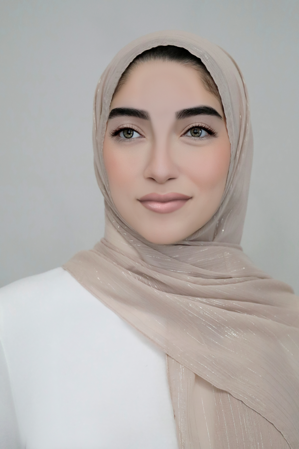 Lurex Shimmer Chiffon Hijab-Tan
